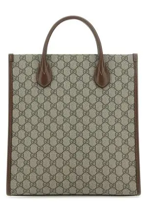 Gucci Gg Supreme Fabric And Leather Handbag
