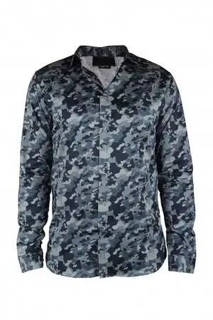 Philipp Plein Ls Camouflage Shirt - Gray