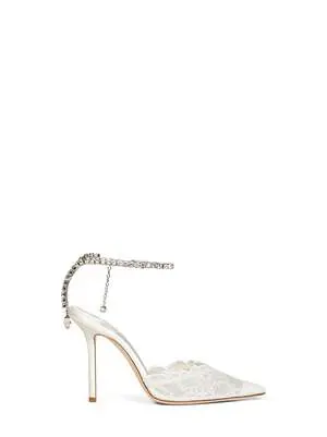 JIMMY CHOO Ivory Lace Saeda 100 Pumps - Multicolor
