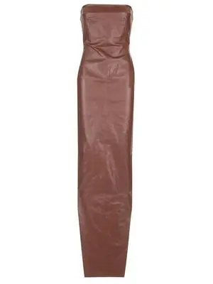 RICK OWENS RICK OWENS Long Coated Denim Bustier Dress
