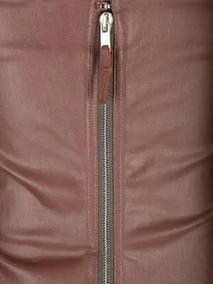 Rick Owens Long Coated Denim Bustier Dress - Brown
