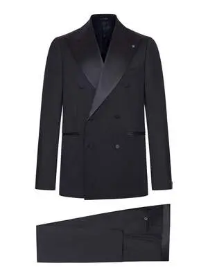 Tagliatore Double Breasted Wool Suit With Silk Inserts