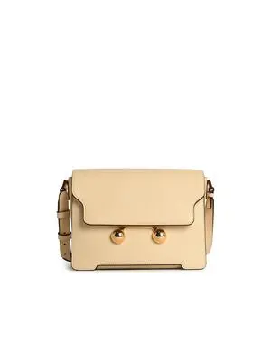 Marni Trunk Leather Cross Body Bag - Cream