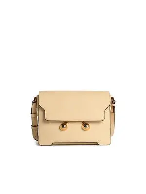 Marni Trunk Leather Cross Body Bag - Cream