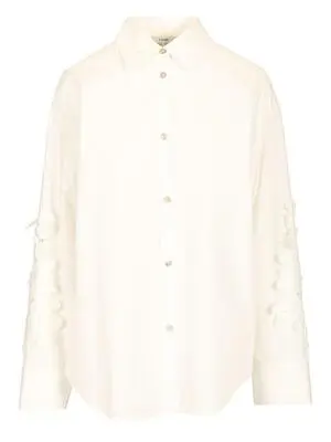 FORTE_FORTE Embroidered Poplin Shirt - White