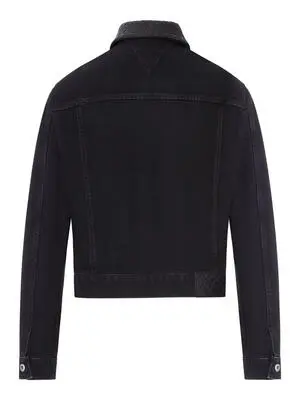 Bottega Veneta Denim Jacket With Braided Leather Collar