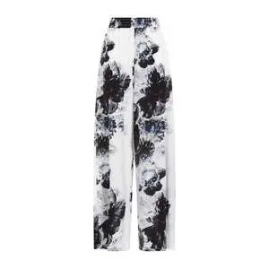 Alexander McQueen Ink Silk Pants - Blue