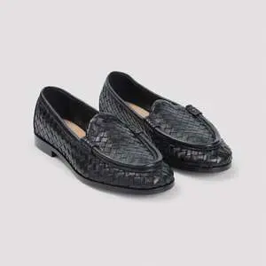 Bottega Veneta Silenzio Supple Intrecciato Loafer - Black