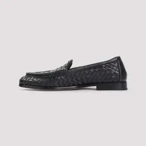 Bottega Veneta Silenzio Supple Intrecciato Loafer - Black
