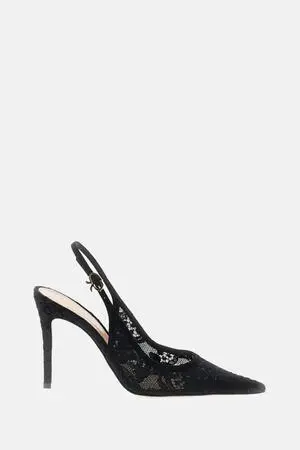 GIANVITO ROSSI Floral Mesh Slingback Pumps - Multicolor