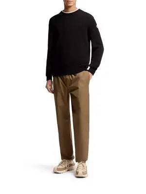 Moncler Cotton Sweater With Logo Patch