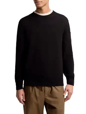 Moncler Cotton Sweater With Logo Patch