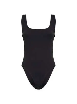 Burberry Black Lycra Swimsuit With Check Trims - Multicolor
