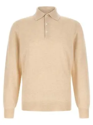 Brunello Cucinelli Cashmere Knit Polo Shirt - Cream