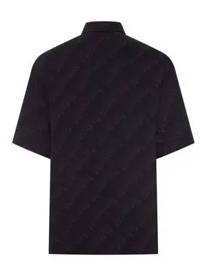 Balenciaga Fluid Viscose Shirt With Allover Logo