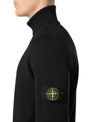 Stone Island Compass Logo Turtleneck Sweater