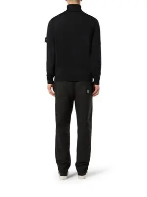 Stone Island Compass Logo Turtleneck Sweater - Black
