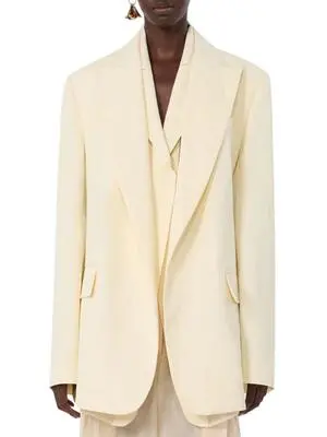 Sportmax Double Collar Blazer In Viscose Blend