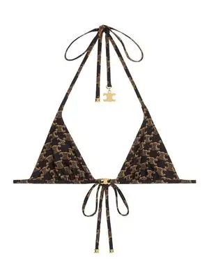Celine Triangle Top In Matt Jersey With Monogram