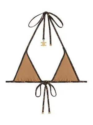 Celine Triangle Top In Matt Jersey With Monogram