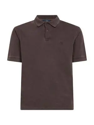Herno Dark Brown Cotton Pique Logo Polo Shirt - Multicolor