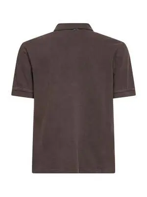 Herno Dark Brown Cotton Pique Logo Polo Shirt