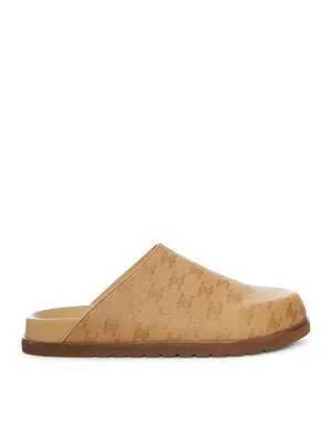 Celine Leather Clogs With Monogram Pattern