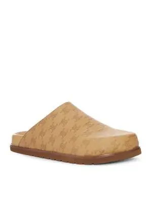 Celine Leather Clogs With Monogram Pattern
