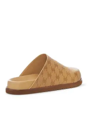Celine Leather Clogs With Monogram Pattern