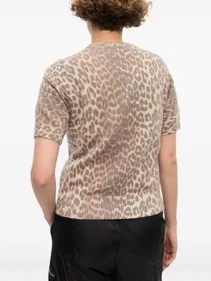 GANNI Leopard Print T-shirt