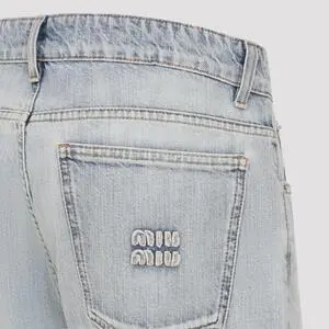 Miu Miu Wide-leg Cotton Denim Jeans - Blue