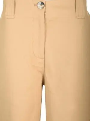 GANNI Cotton Canvas Cargo Trousers - Cream