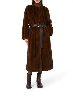 Max Mara Long Coat With A Soft Texture - Multicolor