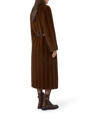 Max Mara Long Coat With A Soft Texture - Multicolor
