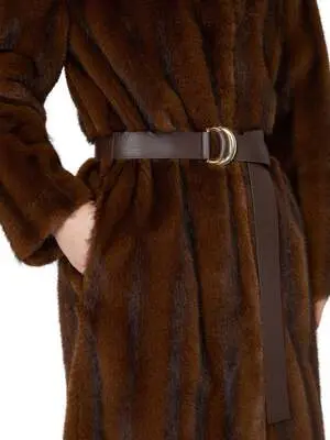 Max Mara Long Coat With A Soft Texture - Multicolor