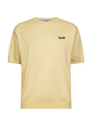 Prada Abbigliamento Cream Cotton And Silk Sweater - Multicolor