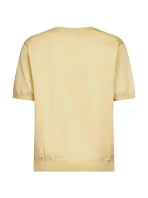 Prada Abbigliamento Cream Cotton And Silk Sweater - Multicolor