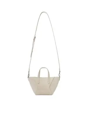 Brunello Cucinelli Mini Suede Bag With Shoulder Strap - Cream