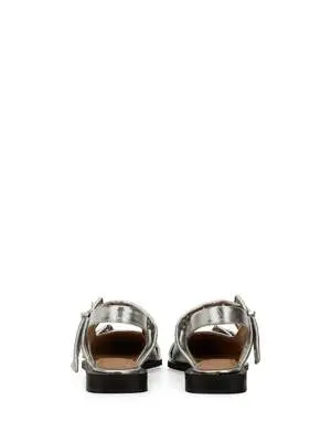 GANNI Metallic Ballerina Flats