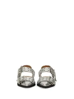 GANNI Metallic Ballerina Flats
