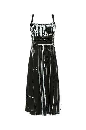 Prada Printed Stretch Viscose Dress - Multicolor