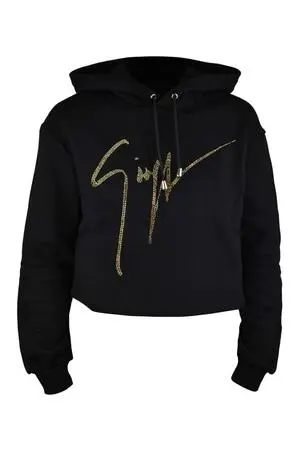 GIUSEPPE ZANOTTI Rhinestone-embellished Hooded Sweatshirt