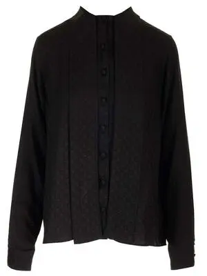 Palm Angels Monogram Silk Blouse - Black