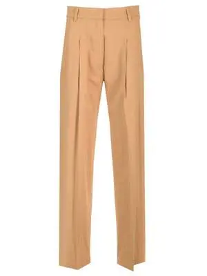 FORTE_FORTE Pantalone Pinces Twill Viscosa Lana - Cream