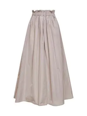 Herno Pearl Grey New Techno Taffeta Long Skirt - Multicolor