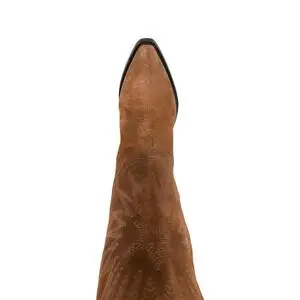 GOLDEN GOOSE Stitched Pattern Suede Boots - Brown