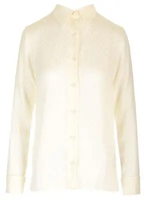 Palm Angels Monogram Silk Shirt - White