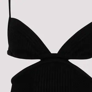 Off-White Cut Out Ribbed Mini Dress