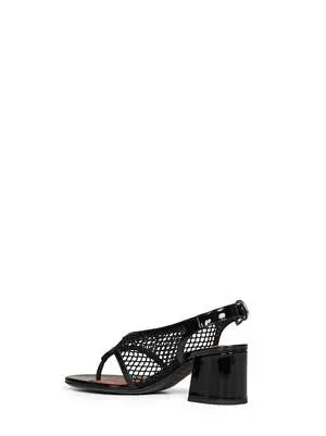 Alaïa Fishnet And Patent Leather Sandals