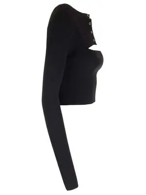 Alexander Wang Ribbed Stretch Viscose Twin-set Top
